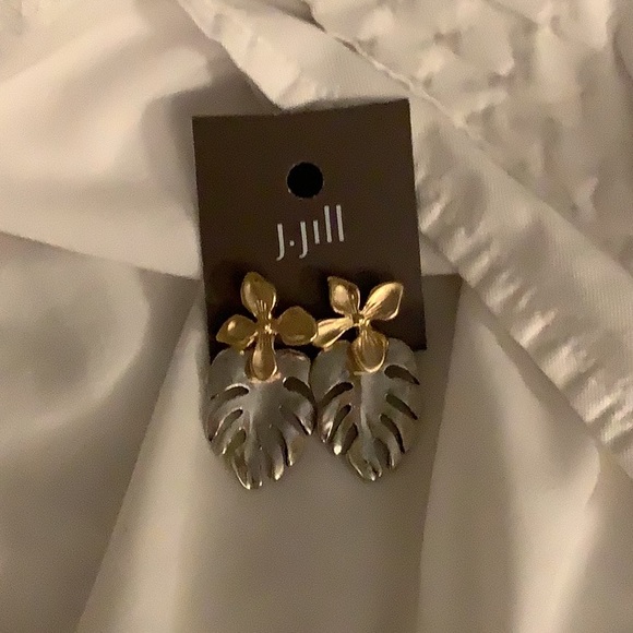 J. Jill | Jewelry | J Jill Gold And Silver Leaf Earrings | Poshmark